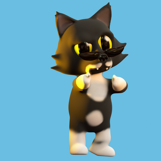 🐱 Chibi Cat Finger Guns・Free STL File for 3D printing・Cults