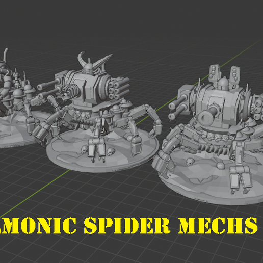 🕷️ demon spider mech set (6mm-8mm scale)・ OBJ File for 3D printing・Cults