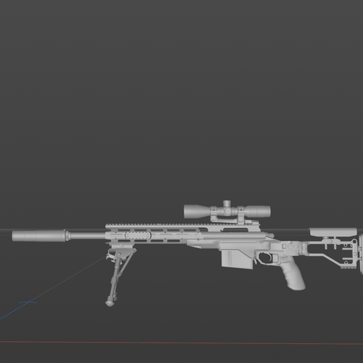 OBJ file American "Remington" CSR sniper rifle digital model material 🔫 ...