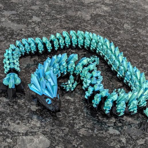 🔮 Articulated Crystal Dragon Fidget Toy (print-in-place)・ STL File for ...