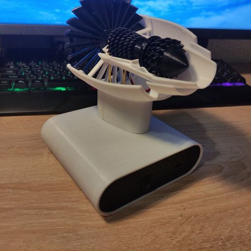 🛩️ Desktop Powered Turbo Fan Model・ STL File for 3D printing・Cults