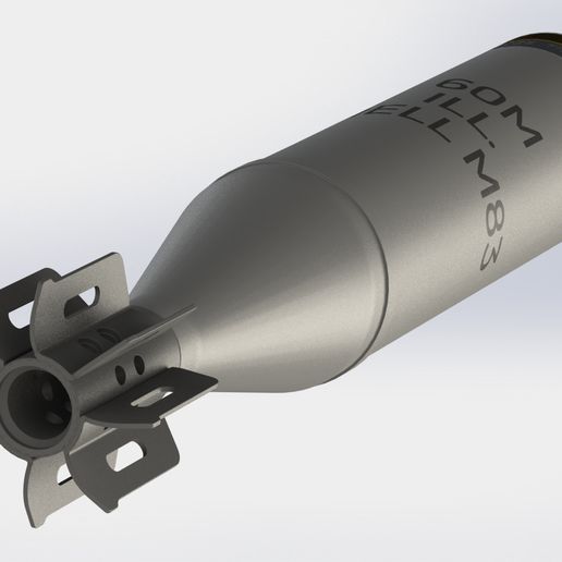 🐚 United States 60mm M83 Illuminating Mortar Shell・ 3D File for 3D ...