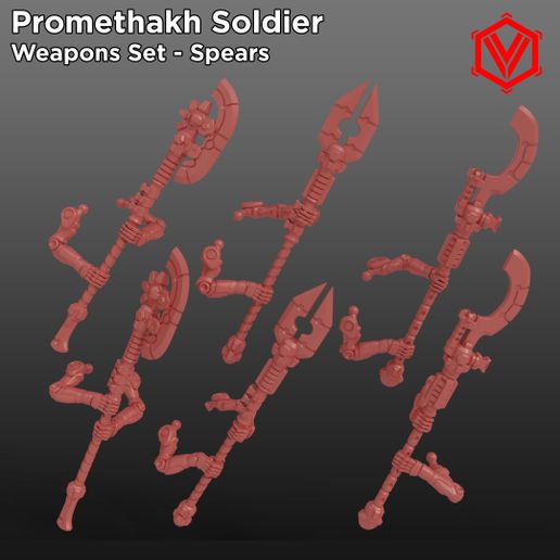 🫡 Promethakh Soldier Melee Weapons - 28mm Weapon Bits・ 3D File for ・Cults