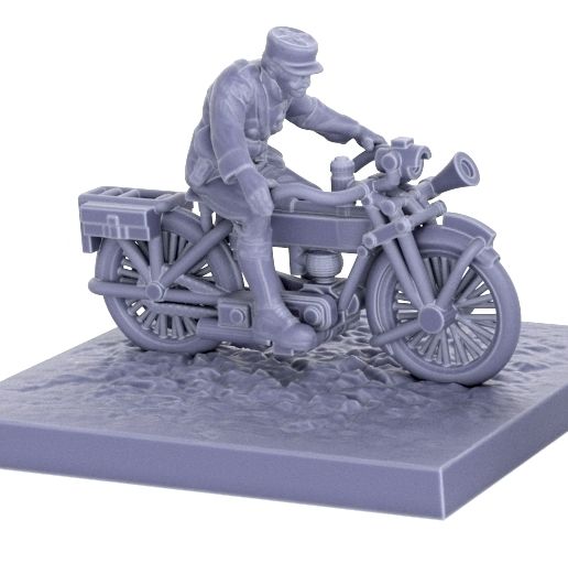 🫡 WW1- 28mm Moto and Pilots 6 STL- Files Pre-supported・ 3D File for ・Cults