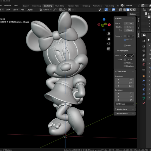 🐁 Minnie Mouse Sectioned by Color・ STL File for 3D printing・Cults