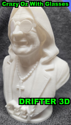 👤 Crazy Ozzy Osbourne Bust -Sunglasses On・ STL File for 3D printing・Cults