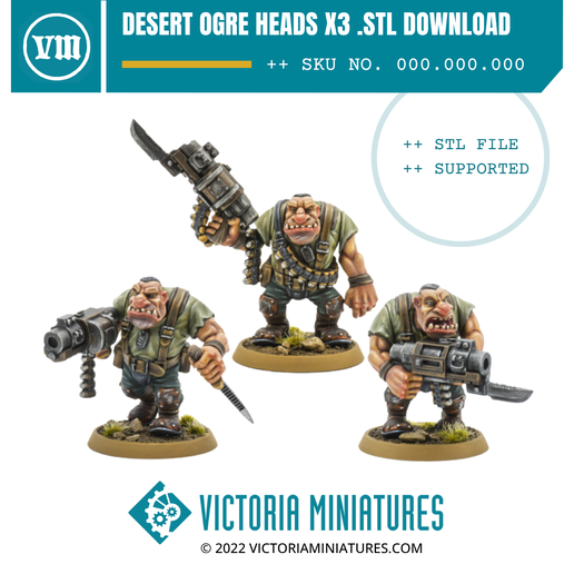 🏜️ Desert Ogre Heads x3・ 3D File for 3D printing・Cults