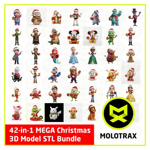 🎄 42-in-1 Mega Christmas STL Bundle・ STL File for 3D printing・Cults