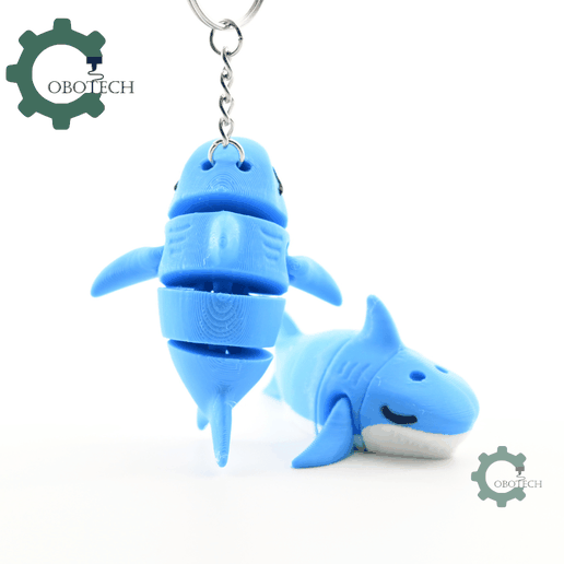 😪 Sleepy Shark Articulated Keychain - Cute Backpack Keychain・ 3D File ...