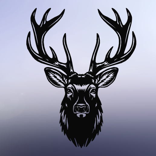 deer drawing head