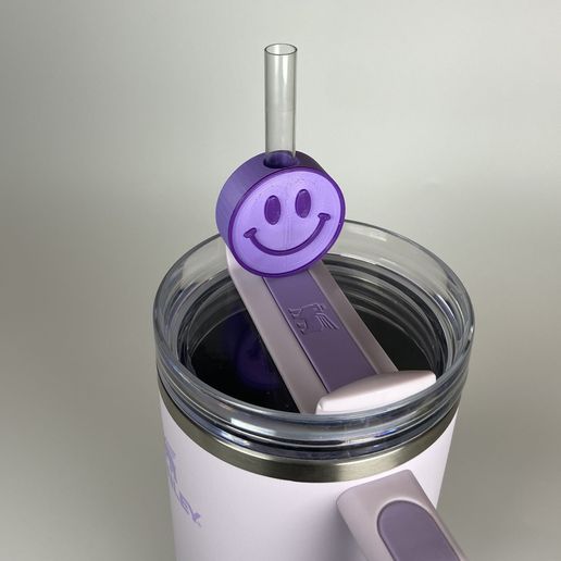 🍽️ Smiley Face Straw Topper, Happy Straw Charm for Stanley Cup Tumblers ...