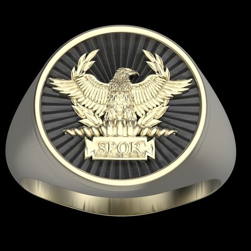 STL file ring EMBLEM Roman Empire SPQR 💍 (OBJ)・3D printable design to ...