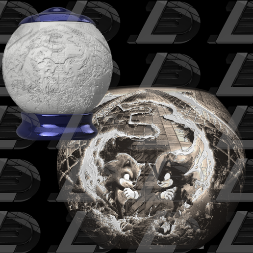 STL file SONIC 3 SPHERICAL NIGHT LIGHT LITHOPHANE 🔦 ・3D print model to ...