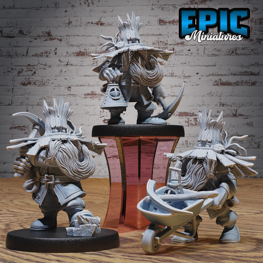 🎲 Wild Dwarf Miner Set ‧ DnD Miniature ‧ Tabletop Miniatures ‧ Gaming ...