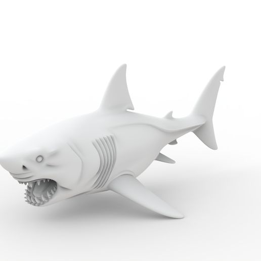 🦈 Great White Shark 3D Print Model Fierce Attack Pose for Printing・ STL ...