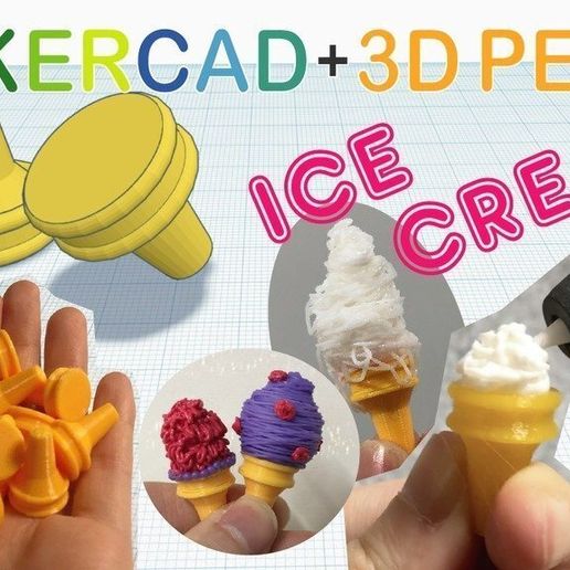 Free STL file Ice Cream with Tinkercad +3D pen 🧊 ・3D print object to ...