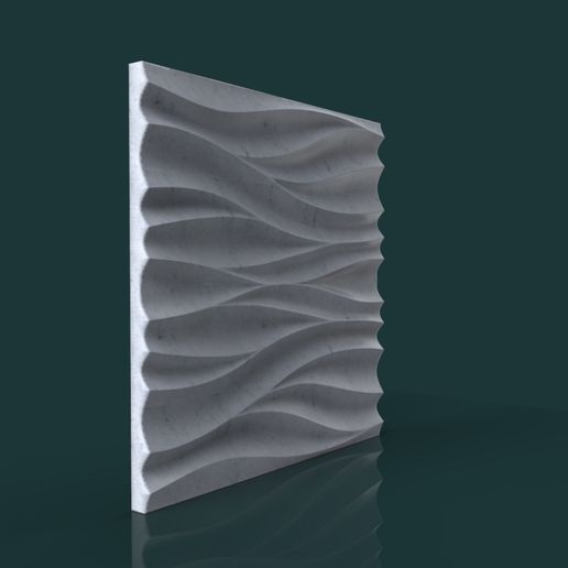 🌊 Vague murale en relief 3D STL - Panneau mural ondulé moderne pour CNC ...