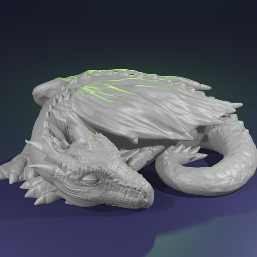 how to draw a dragon curled up