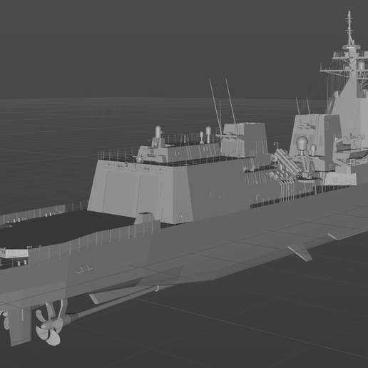 🚢 Japanese DD-120 Shiranui destroyer 3D model material・ OBJ File for 3D ...