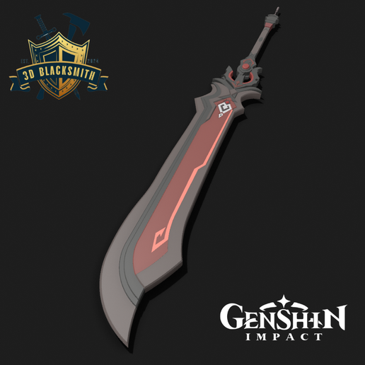 STL file Genshin Impact Black Cliff Slasher Sword Prop ( 1/1 Scale ) 🗡️ ...