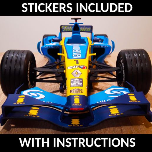 🚗 F1 Renault R26 COMPLETE with stickers and instructions・Archivo STL ...