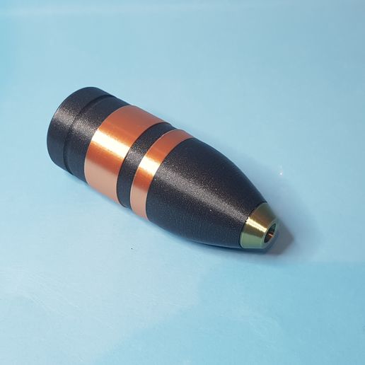 🐚 1 pounder shell 37mm "pompom" (Boer War). Plastic replica, 3D printed ...