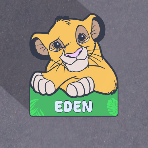 📦 SIMBA LIGHT BOX WITH EDEN NAME・ STL File for 3D printing・Cults