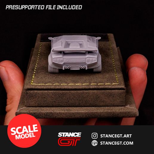 🚗 Lamborghini Countach | SCALED | Scale model kit car・ STL File for 3D ...