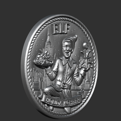 🧝 ELF - Holiday Cheer (Coin + Pendant)・ STL File for 3D printing・Cults