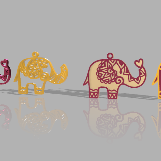 🇮🇳 Elefantes para llaveros・ STL File for 3D printing・Cults