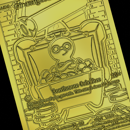 🐉 Gimmighoul Pokemon card anime・Free STL File for 3D printing・Cults
