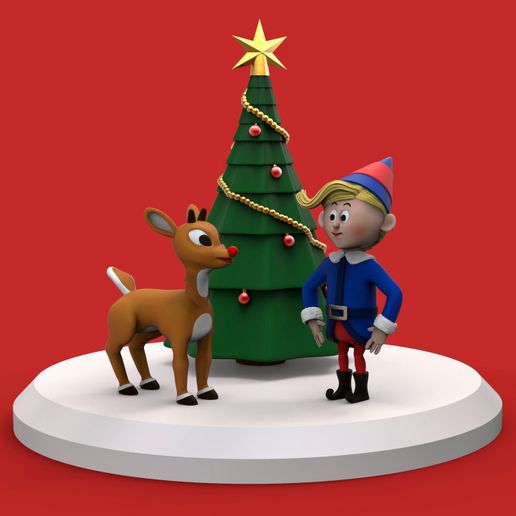3D file Rudolph Christmas Scene 🎄 ・3D printable model to download・Cults