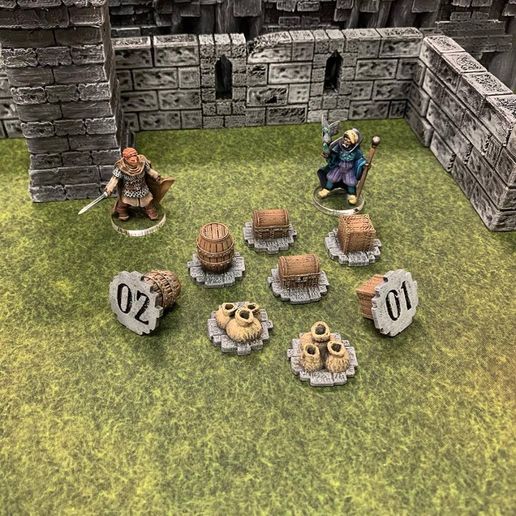 🎲 Numeric Fantasy Objective Markers (28mm/32mm scale)・Free STL File for ...