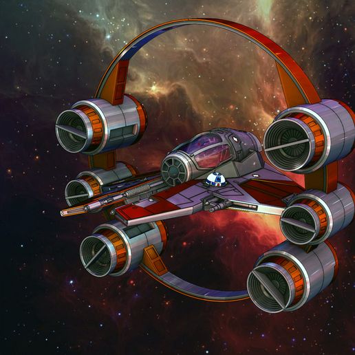 ⭐ STAR WARS JEDI INTERCEPTOR ACTIS ETA-2, ultra-detailed with instructions・ STL File for 3D ...