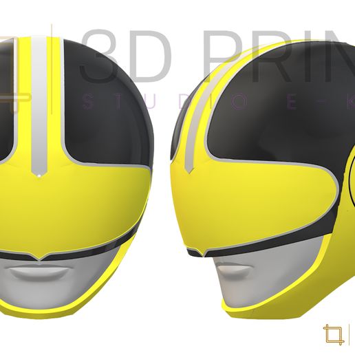 🪖 Power Rangers Time Force Yellow Ranger helmet・ STL File for 3D ...