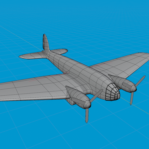 🛩️ Nazi He 111 Low Poly bomber・Free OBJ File for ・Cults