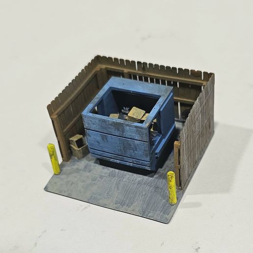 🗑️ HO SCALE DUMPSTER ENCLOSURE・ STL File for ・Cults