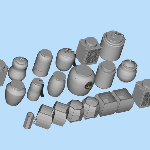 🫖 Tea Storage Jar Tea Set 01 Digital Model・ OBJ File for 3D printing・Cults