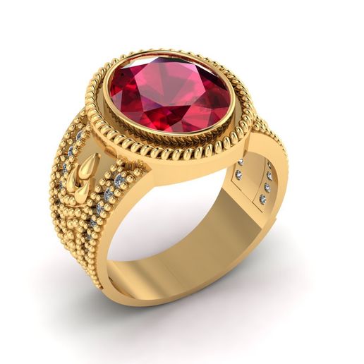 Archivo STL LUXURY PRECIOUS RUBY RING 3D PRINTABLE MODEL 💎 (OBJ)・Plan ...
