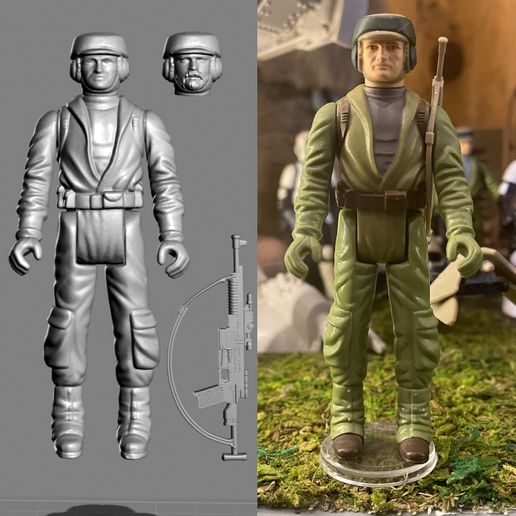 ⭐ VINTAGE STAR WARS KENNER ENDOR REBEL COMMANDO ACTION FIGURE・ STL File ...