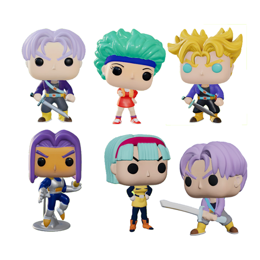 Archivo STL 6 POP BULMA and TRUNKS DRAGON BALL 🐉 ・Modelo para descargar ...