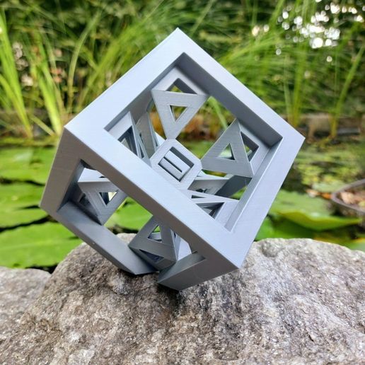 📐 Tesseract cube decoration・Free 3D File for ・Cults