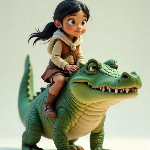 🐊 Crocodile Rider Figure・Archivo STL Gratis para Impresión 3D・Cults