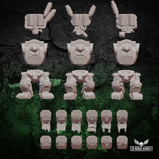 🎲 Ork Mega Bosses Bodies・ 3D File for 3D printing・Cults