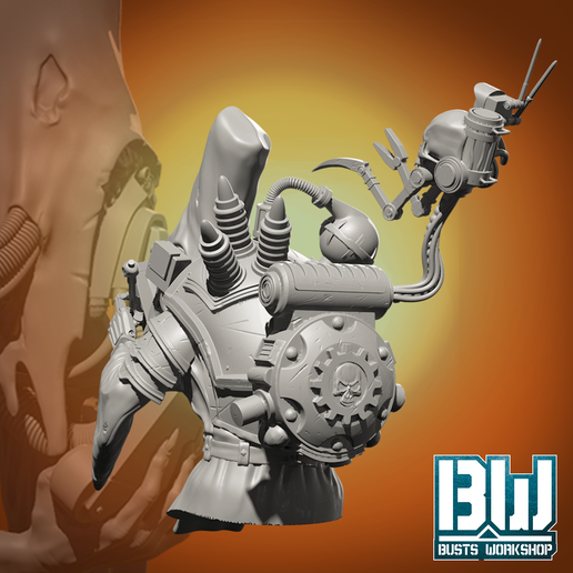 ⛪️ Mechanical Priest (55mm Bust)・ STL File for 3D printing・Cults
