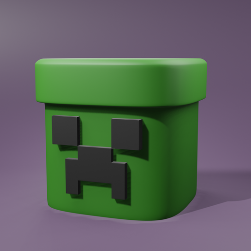 🪴 Minecraft Creeper Flowerpot・ STL File for ・Cults