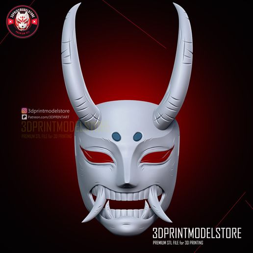 Archivo 3D Okiku Mask - One Piece Cosplay - Anime Oni Mask 🪖 ・Diseño de ...
