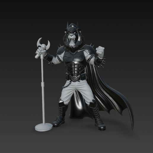 🦁 Lionhearted Dark Knight Rocker Batman Concept Estatua impresa en 3D ...