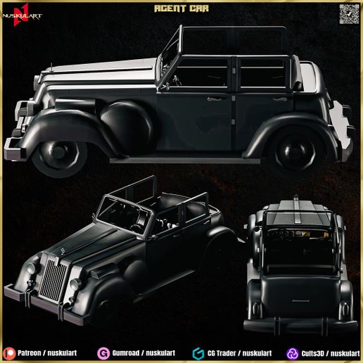 🚗 Antique Agent Car - 3D ASSET - Game Ready - 3D Art・ 3D File for 3D ...