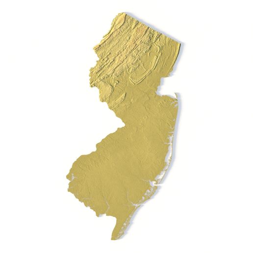 3D file New Jersey Topographic Map – 3D Model for 3D Printing & CNC ...